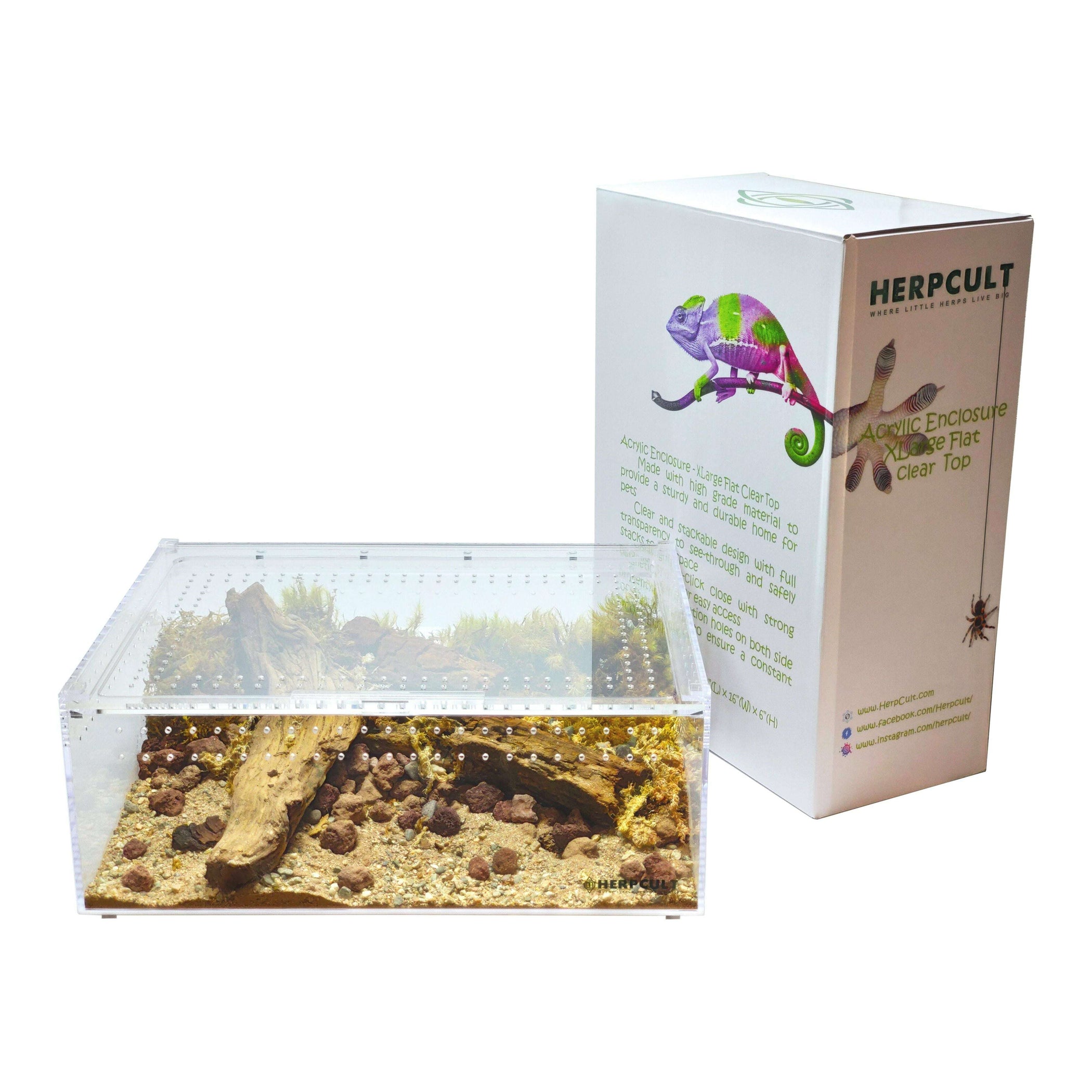 Acrylic Reptile Enclosure Magnetic Lid by Herpcult Clear Top — Jungle ...