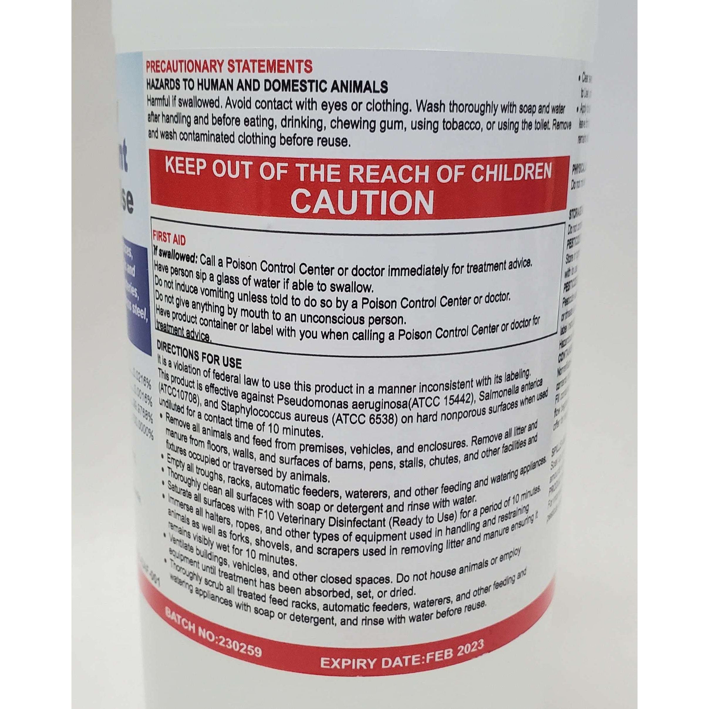 F10 Veterinary Ready To Use Disinfectant With Sprayer — Jungle Bobs ...