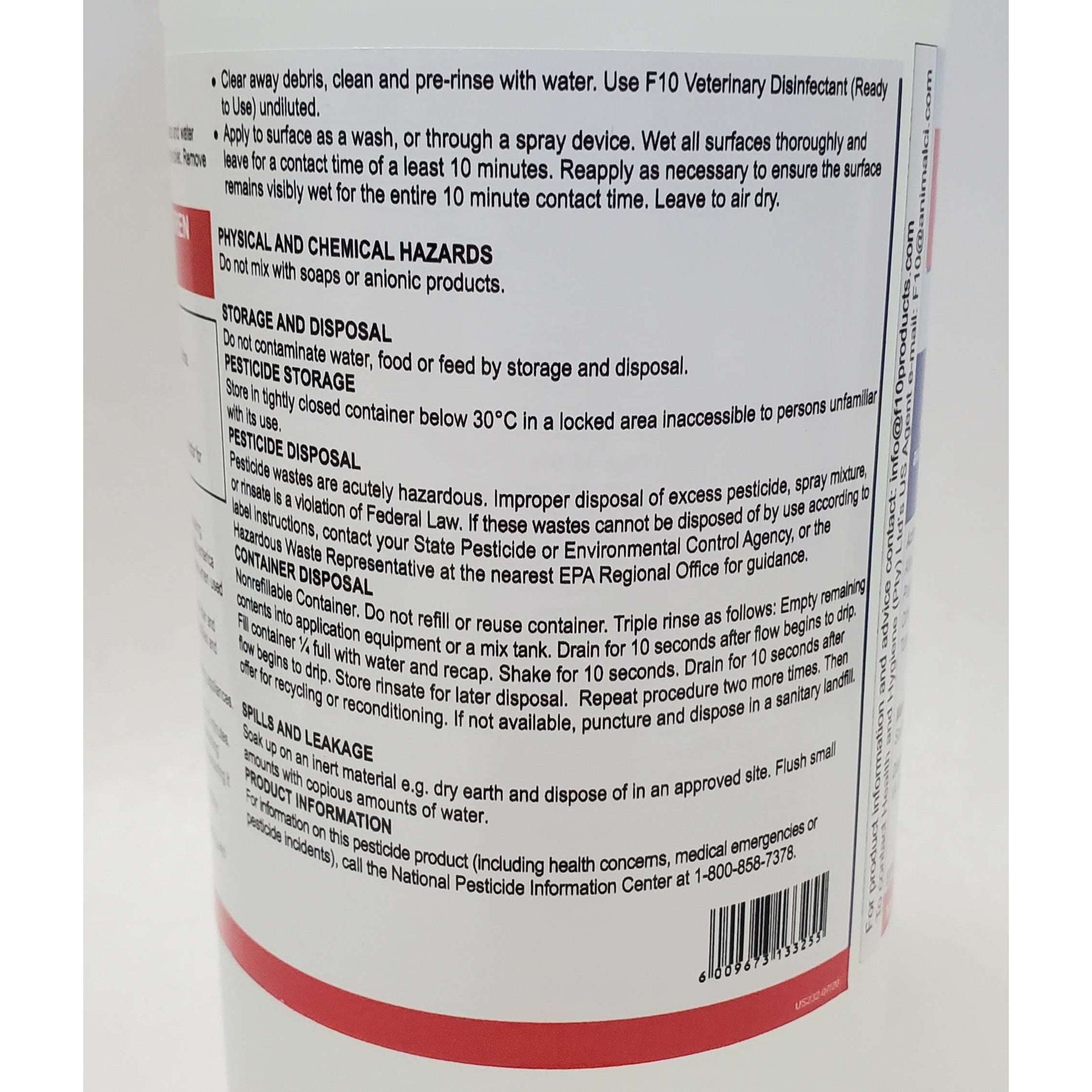 F10 Veterinary Ready To Use Disinfectant With Sprayer — Jungle Bobs ...